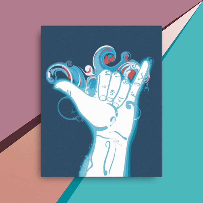 Hang-ten Wave Rider Art on a Thin Canvas Unique Christmas Gift - Etsy