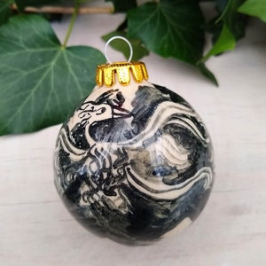 Firebird and Prince Ivan Slavic Folklore Bauble Slip Cast Ceramic Hand ...