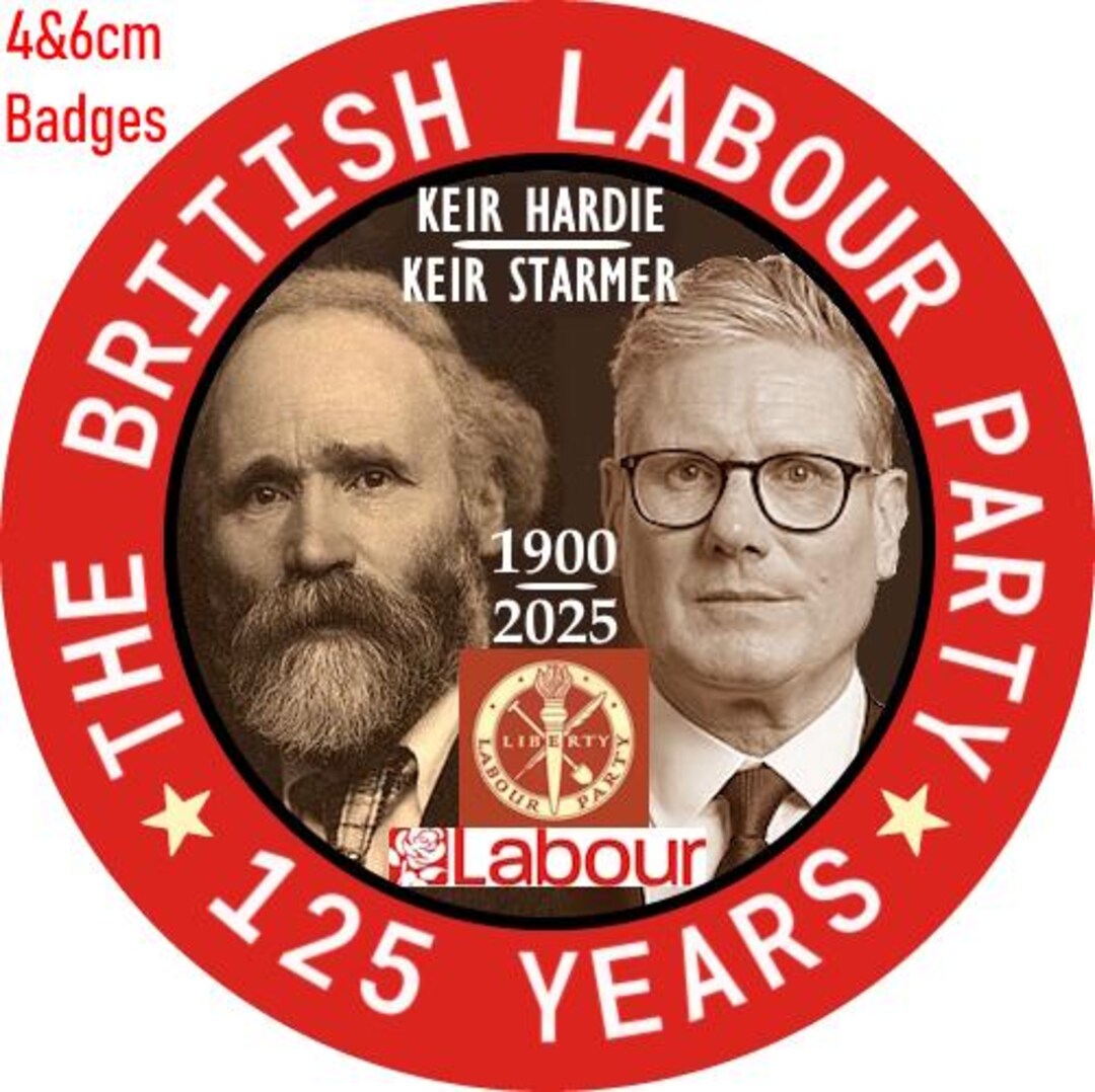 Labour Party Keir Starmer Pin or Keyring Pin Button Badges 125 Years ...