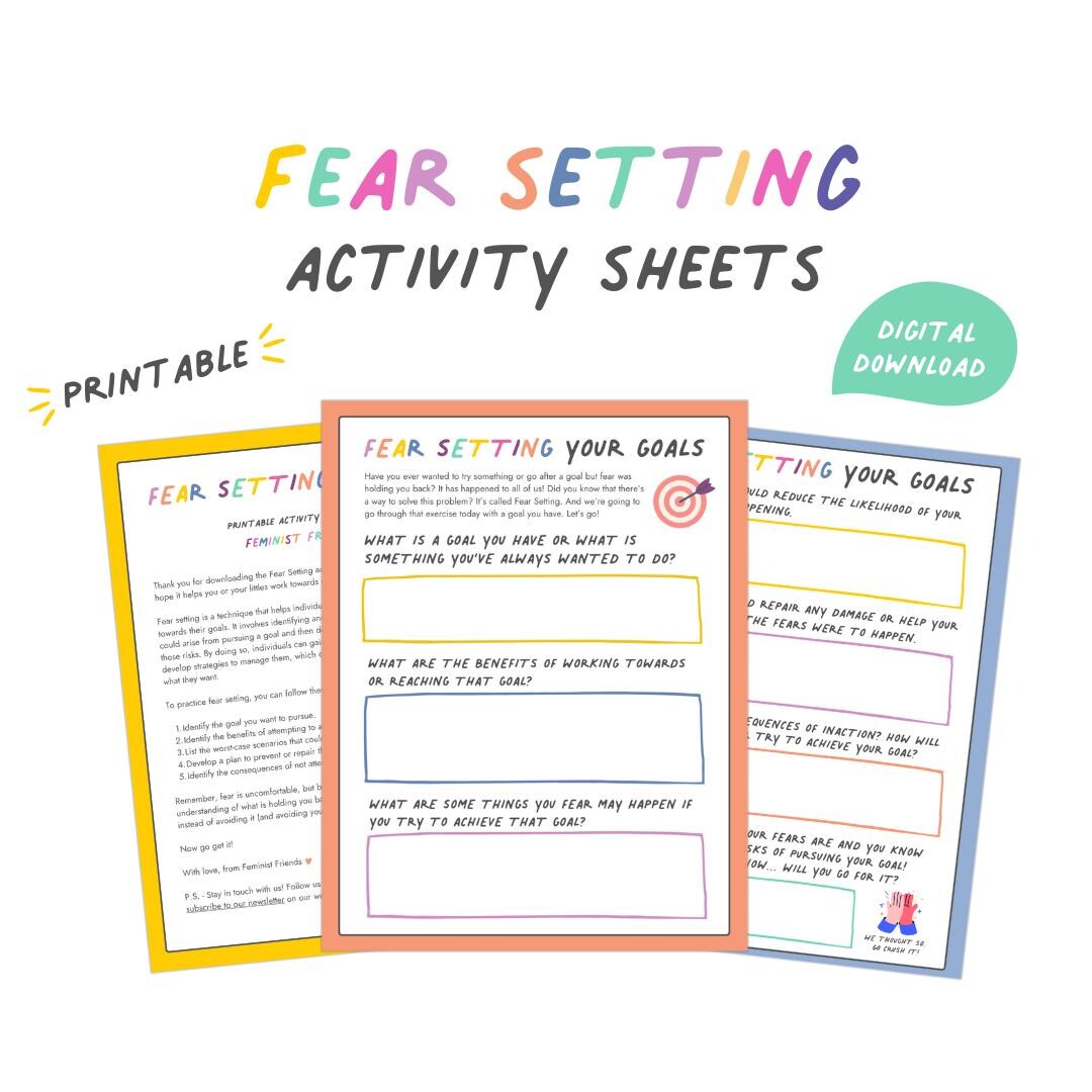 Fear Setting Worksheets / Activity Sheets for Kids (and Adults) - Etsy