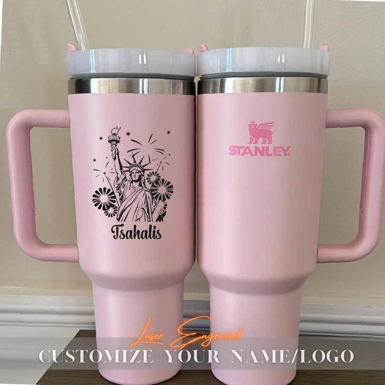 Personalized 40oz Engraved Statue of Liberty Tumbler – Patriotic ...