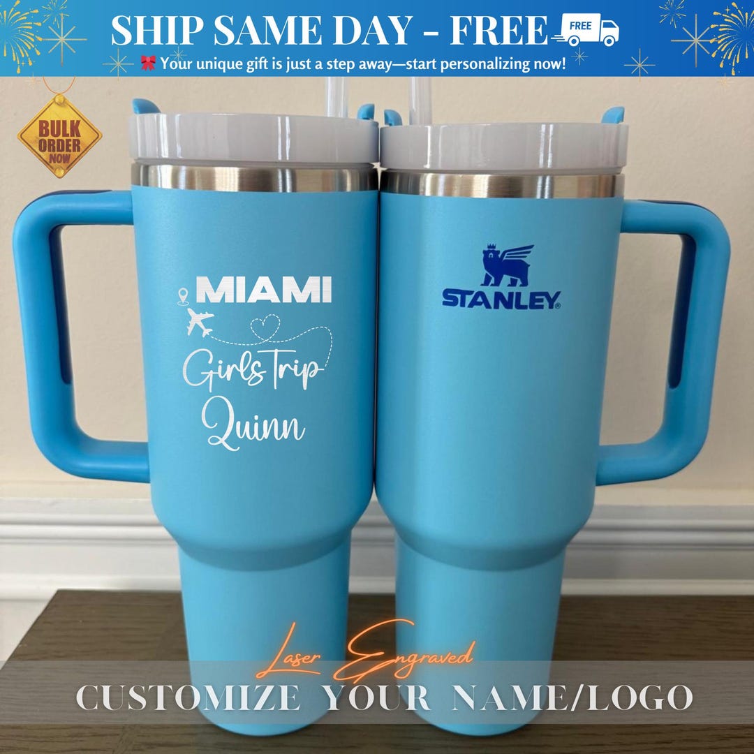 Personalized Traveling Stanley 40oz Tumbler, Custom Name Laser Engraved ...