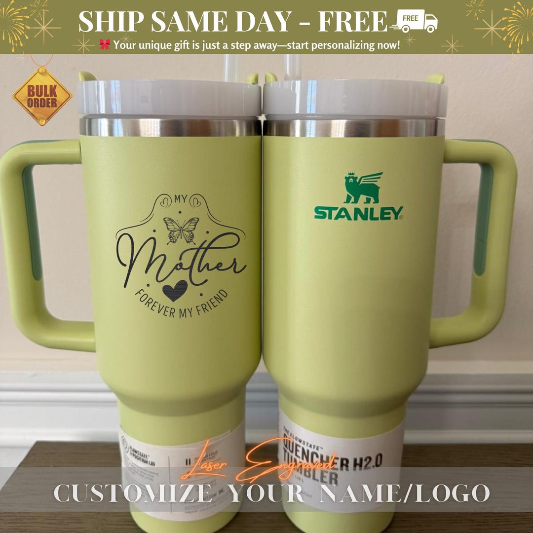 Personalized Birth Flower Mom Tumbler Stanley 40oz, Custom Kids Names ...
