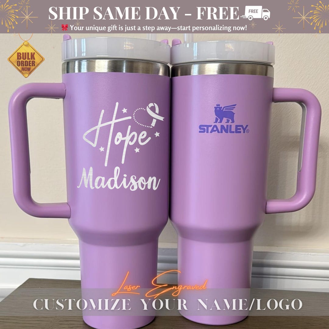 Personalized Stanley 40oz Breast Cancer Awareness Tumbler - Custom Pink ...