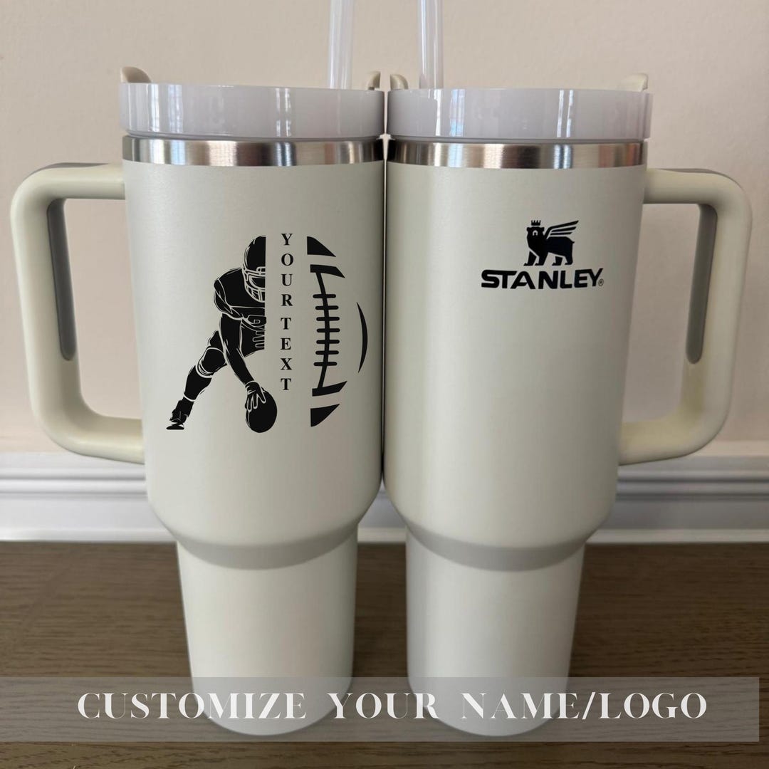 Personalized Football Stanley 40oz Cup, Custom Sports Tumbler With Name ...