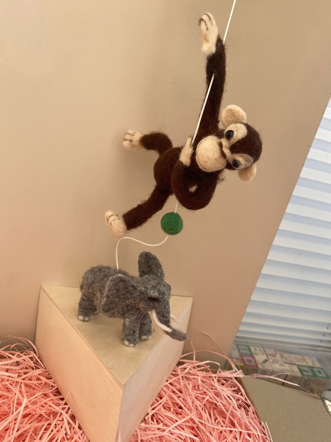 Safari / Jungle Animal Felted Cot Mobile . Baby Cot Mobile - Etsy UK