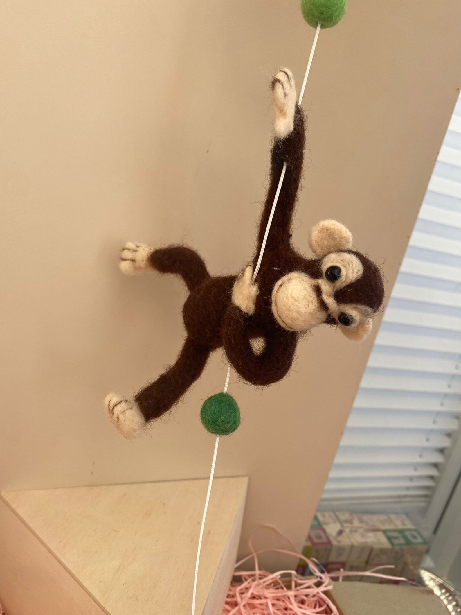 Safari / Jungle Animal Felted Cot Mobile . Baby Cot Mobile , Zoo Animal ...