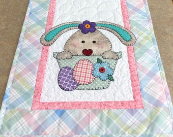 Easter Bunny Hand Applique Quilted Table Runner - Etsy