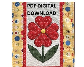 Spring Flower Applique Table Runner Pattern PDF Digital, Block Quilt ...
