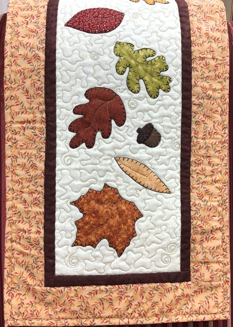Fall Leaves Applique Table Runner Pattern, Digital Download PDF - Etsy