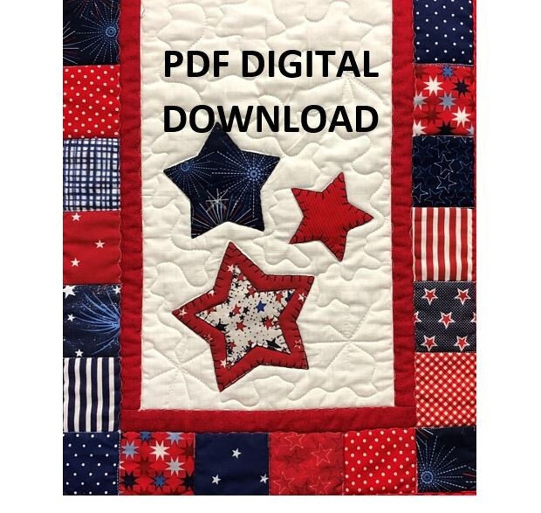 Stars Applique Table Runner Pattern PDF Digital Download - Etsy