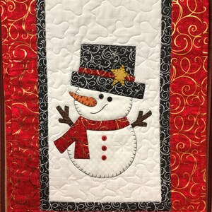 Top Hat Snowman Applique Table Runner Pattern Digital Download PDF - Etsy