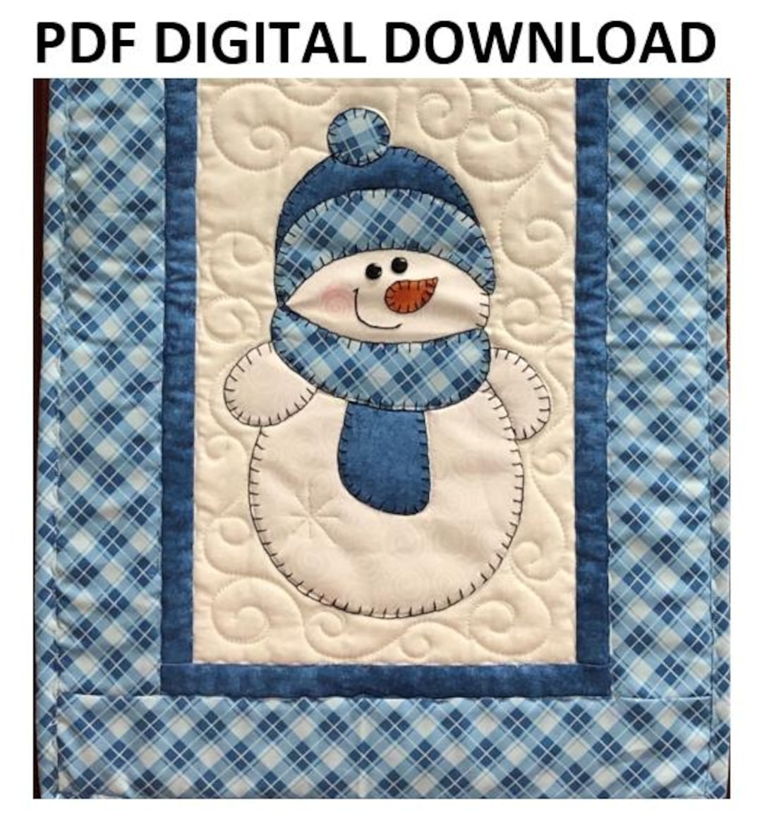 Snowman Applique Table Runner Pattern Digital Download PDF - Etsy