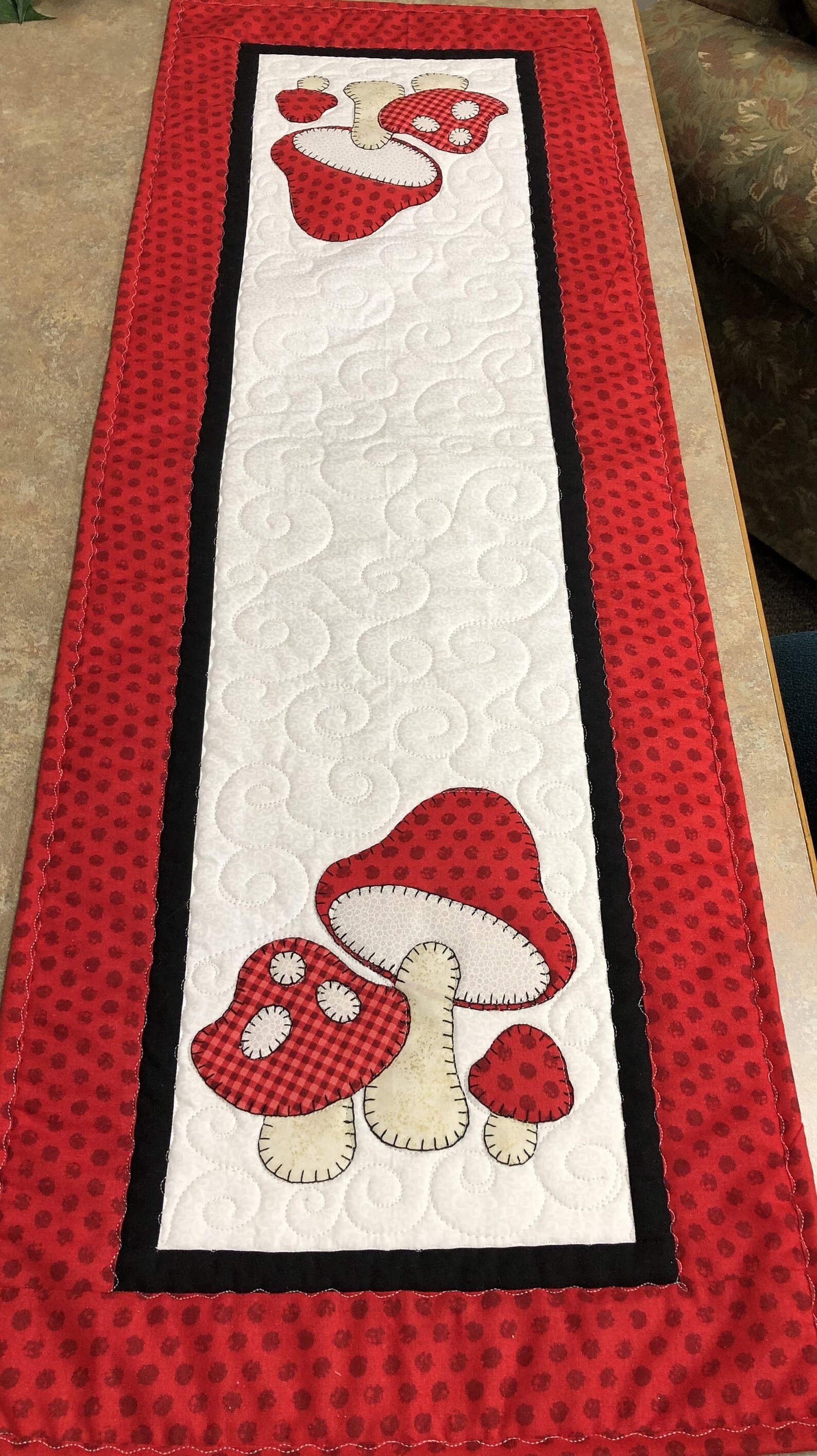 Mushroom Trio Applique Table Runner Pattern PDF Digital Download - Etsy