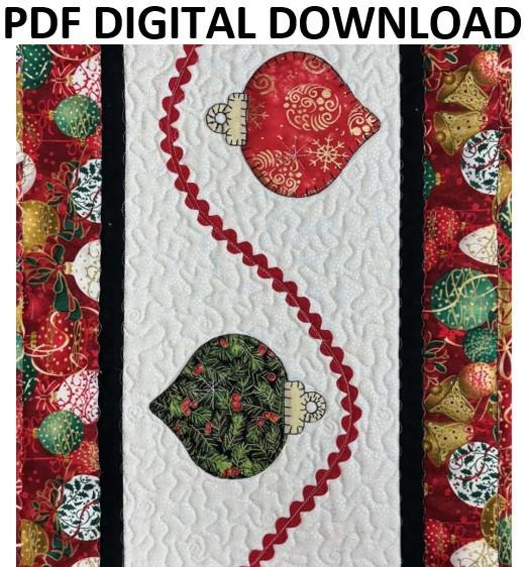 Ornament - Hand Applique Table Runner Pattern Digital Download PDF - Etsy