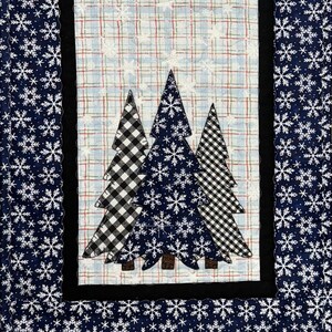 Blue Trees - Hand Appliqué Quilted Table Runner - Etsy