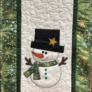 Top Hat Snowman Applique Table Runner Pattern Digital Download PDF - Etsy