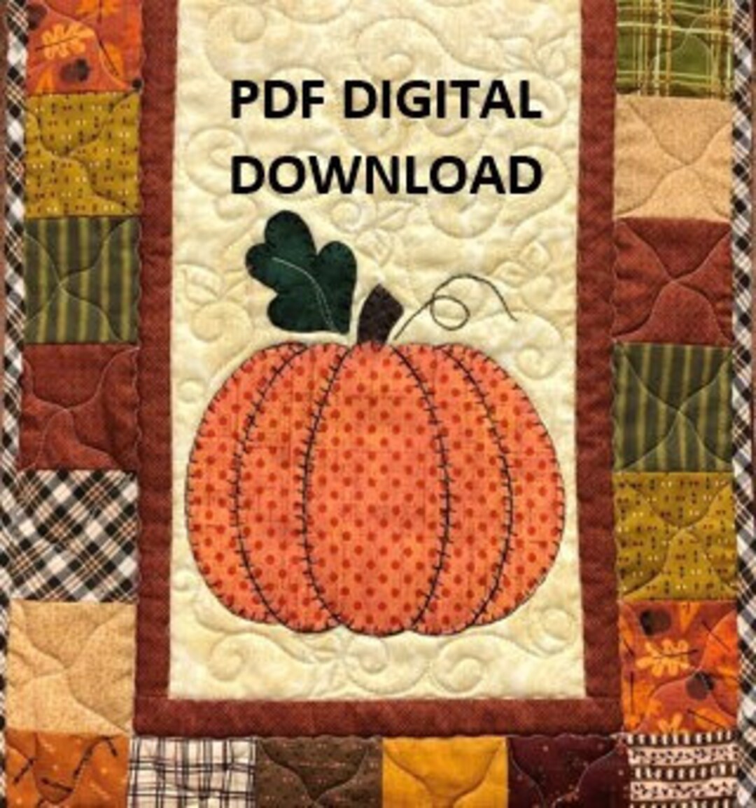 Pumpkin Applique Table Runner Pattern, Digital Download PDF - Etsy