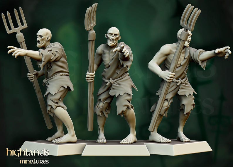 Undead - Zombie Villagers 28/32mm Scale - Etsy