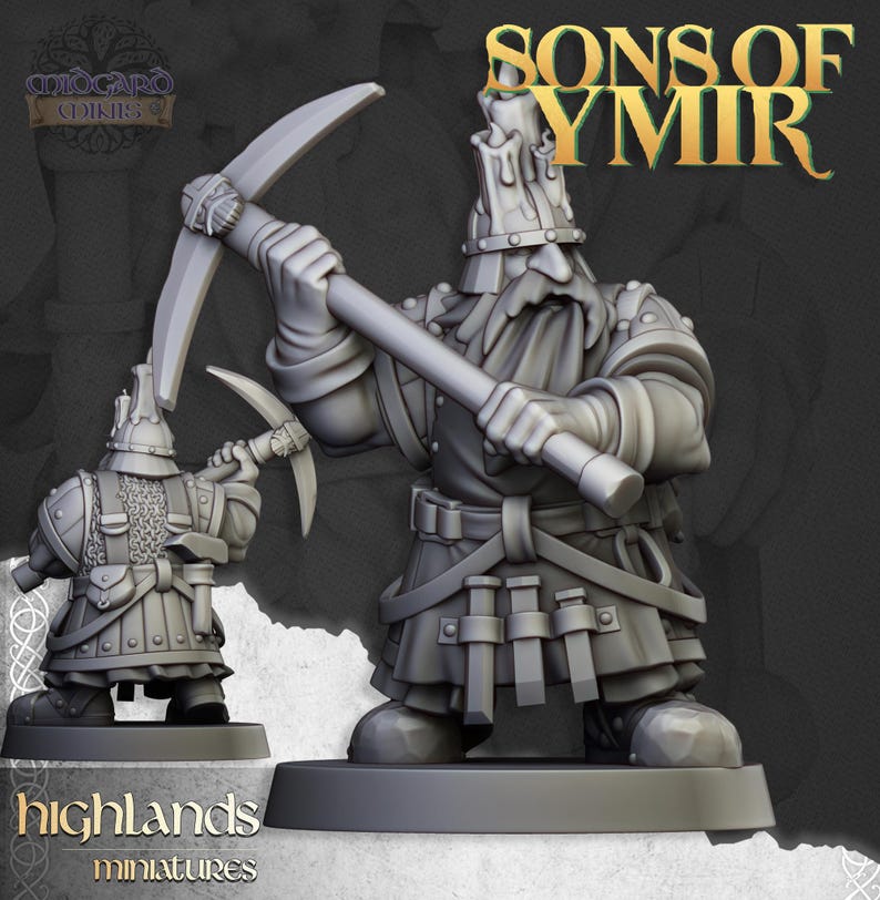 Dwarf Miners Miniatures 28/32mm Scale - Etsy