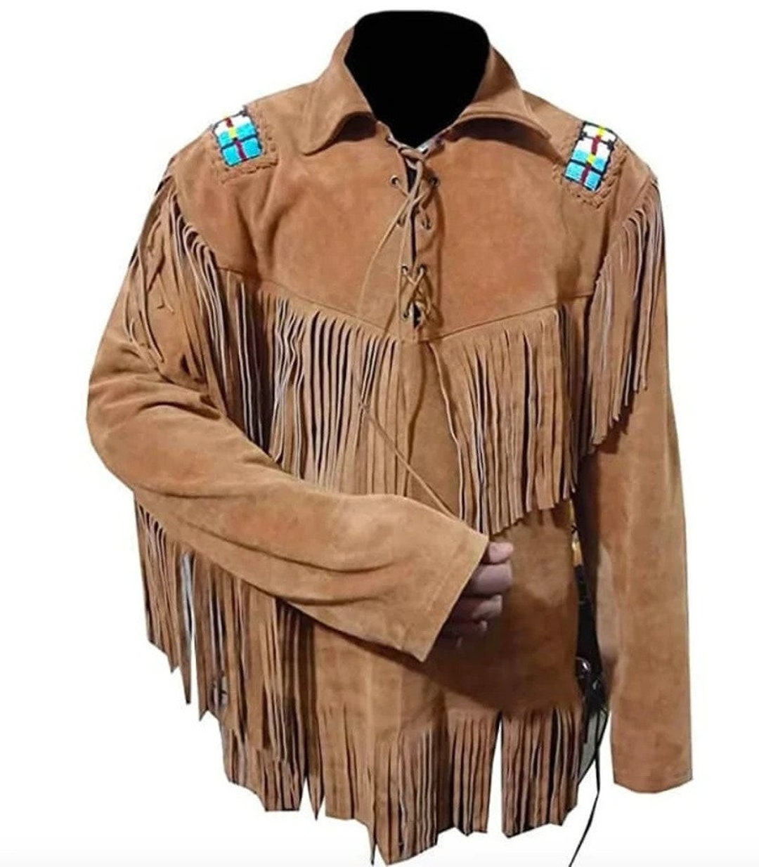 Men Native American Southwestern Indian Cowboy Brown Suede - Etsy