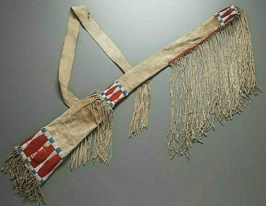 Native American Indian Sioux Beaded Rifle Scabbard Style Suede - Etsy