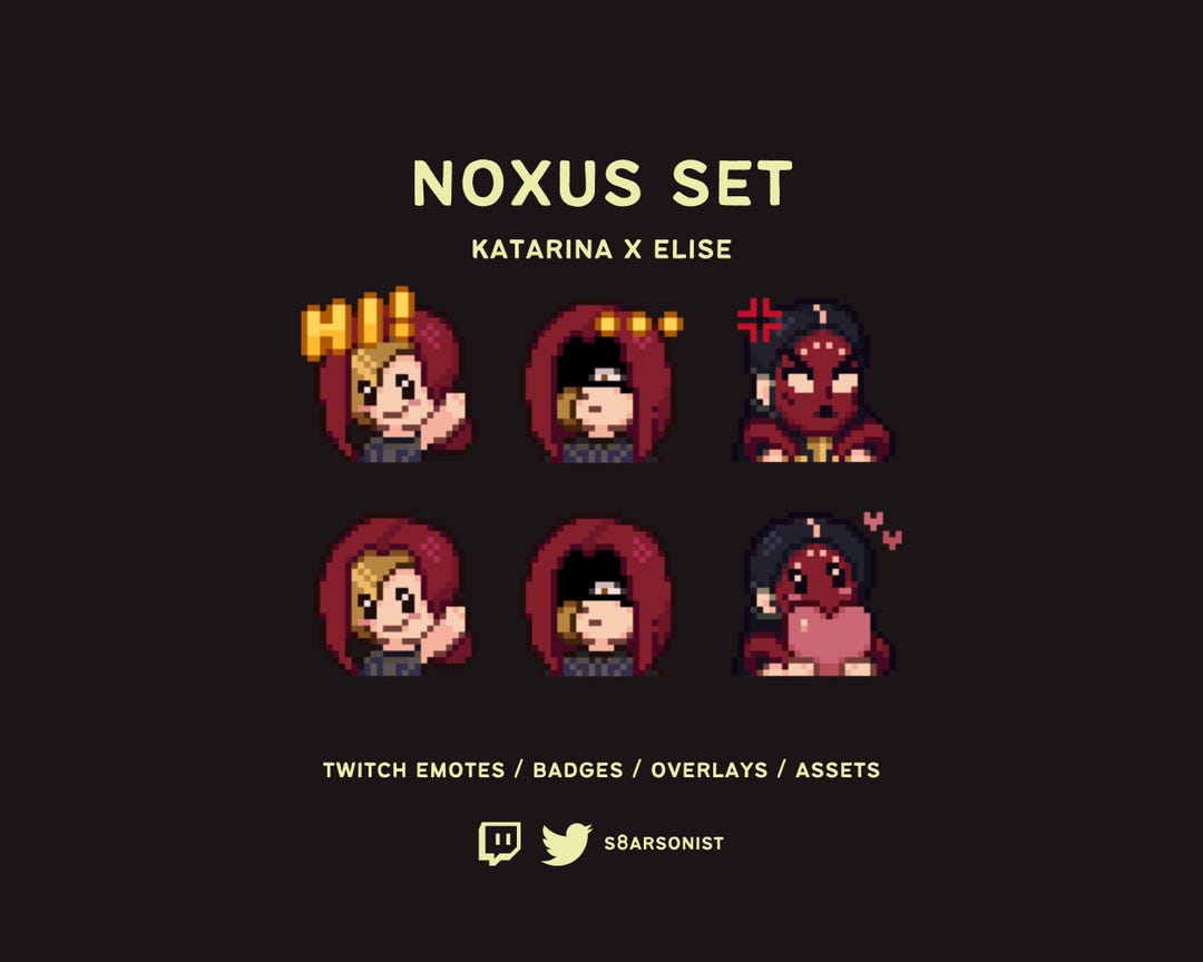 Noxus Set | Katarina X Elise | Arcane | Black Rose | Pixel Twitch Sub ...