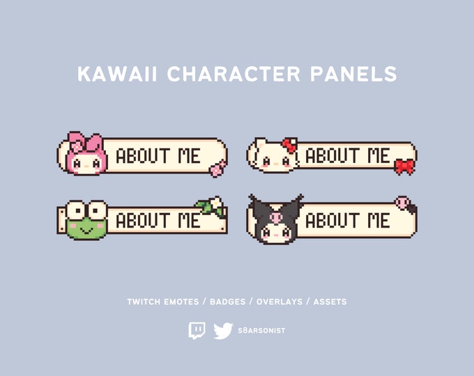 Kawaii Blue Cinnamon Bunny Twitch Panels - Etsy