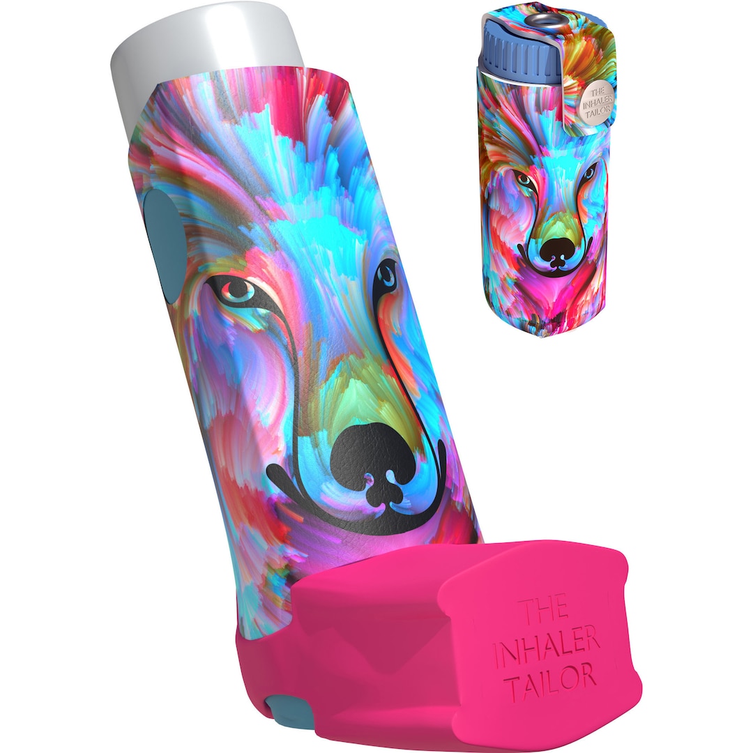 Wild Wolf - Handmade Inhaler Case - Cover for Asthma & COPD Ventolin ...