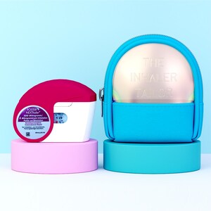 Navy Blue Asthma Inhaler Pouch – Vegan Leather Bag – Suitable for ...