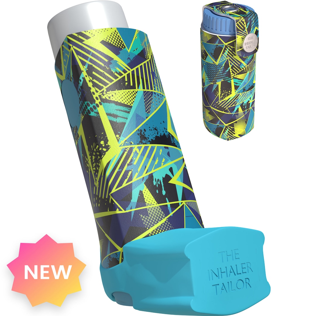 Neon Geometric Handmade Inhaler Case Cover for Asthma & COPD Ventolin ...