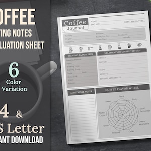 Coffee Tasting Notes Evaluation Sheet | Third Wave Coffee | Single ...