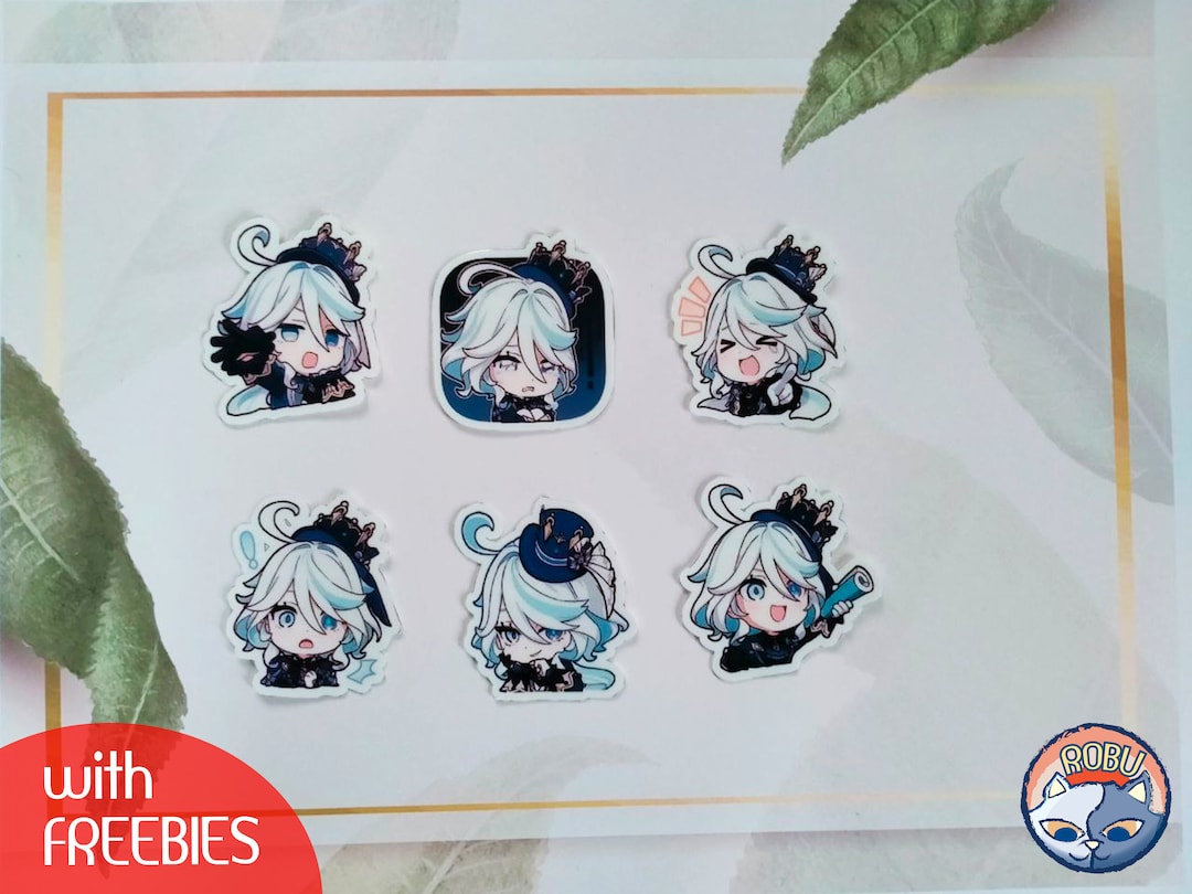 Genshin Impact Stickers Furina Vinyl Glossy Waterproof Stickers Bottle ...