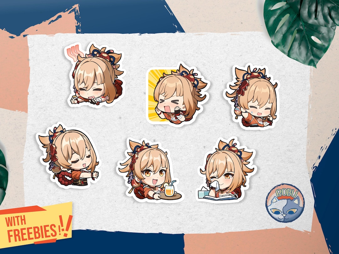 Genshin Impact Stickers Yoimiya - Vinyl Glossy Waterproof Stickers ...