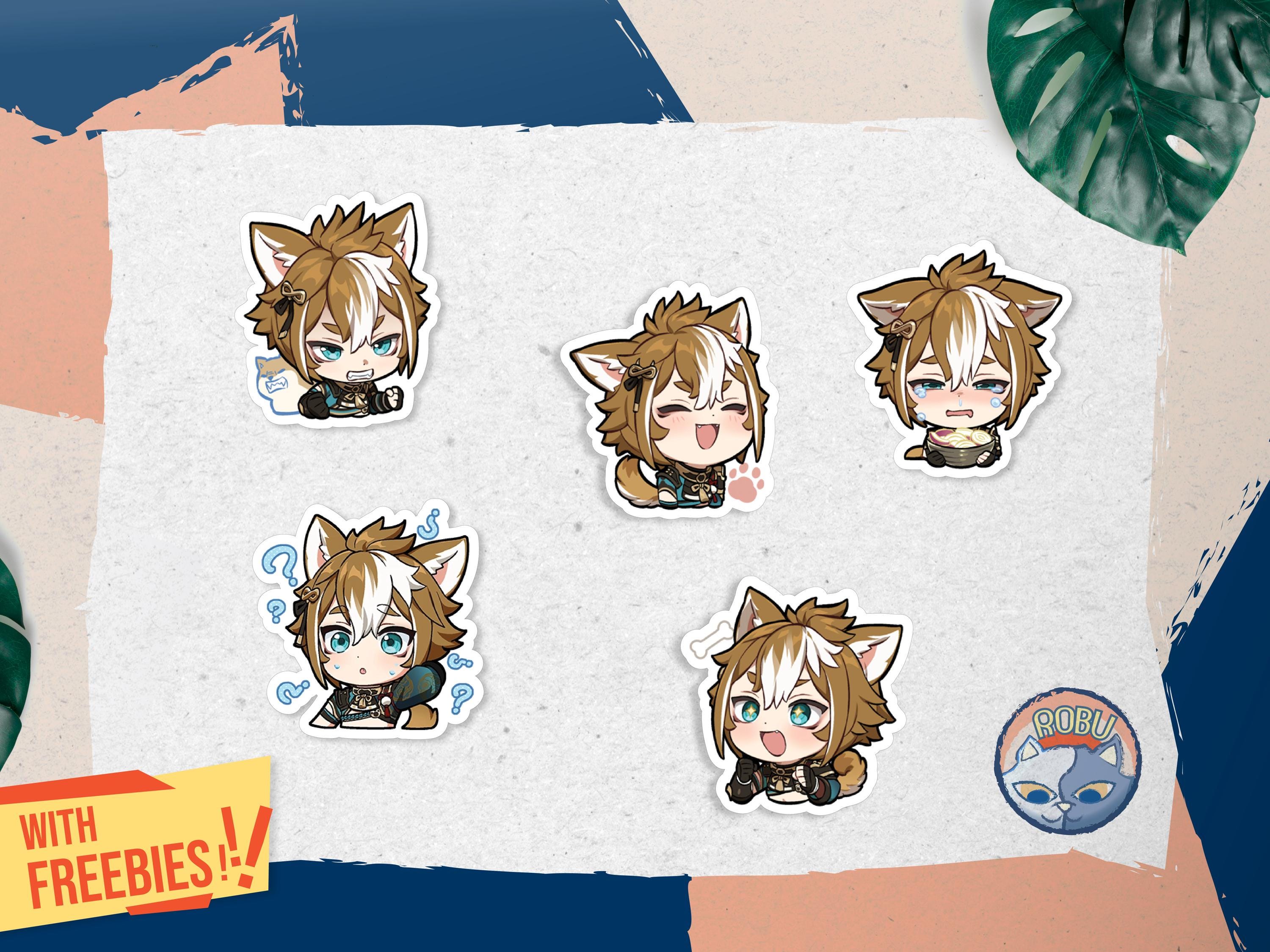 Genshin Impact Stickers Gorou - Vinyl Glossy Waterproof Stickers Bottle ...