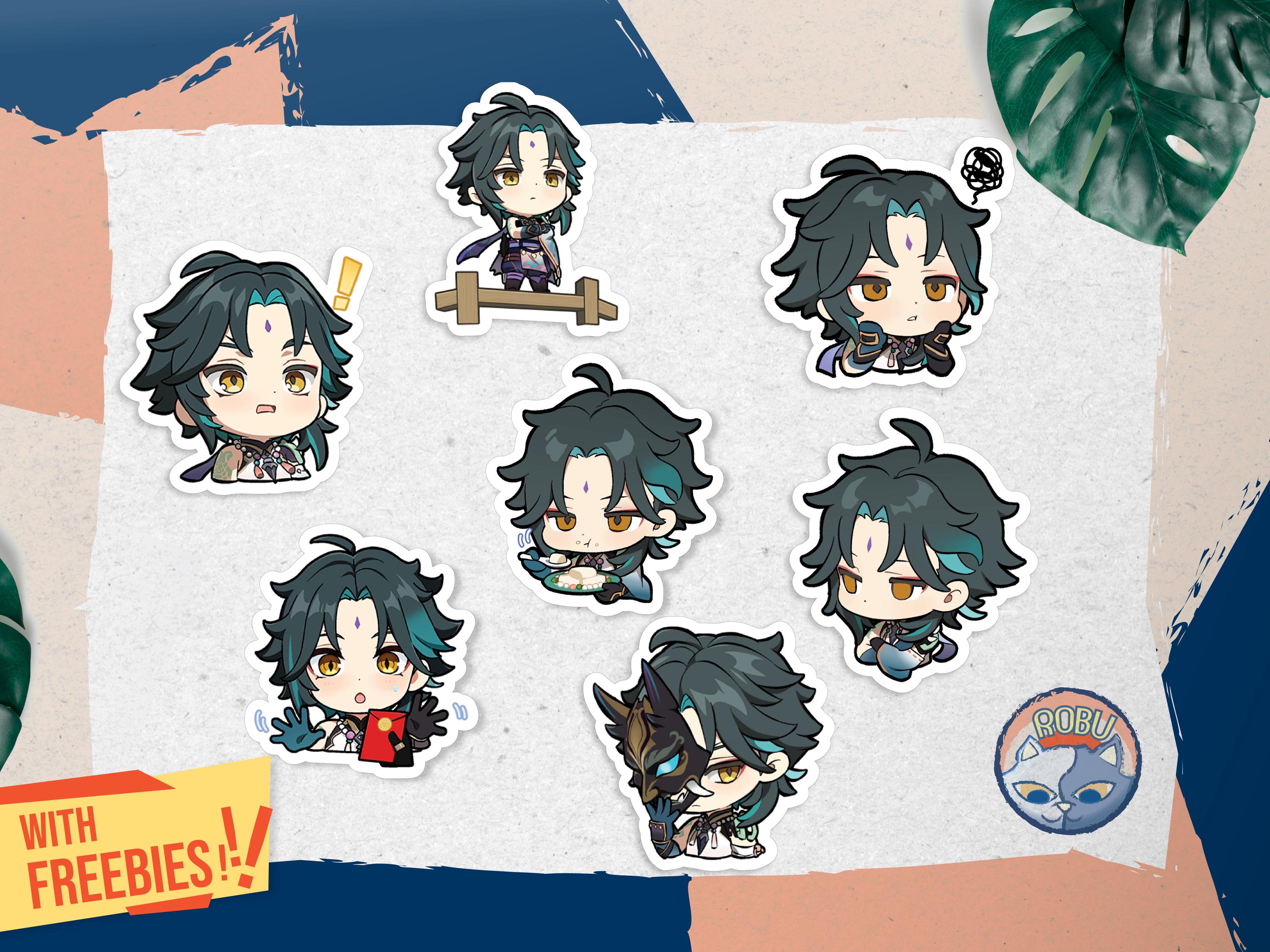 Xiao Genshin Impact Stickers - Vinyl Glossy Waterproof Stickers Bottle ...
