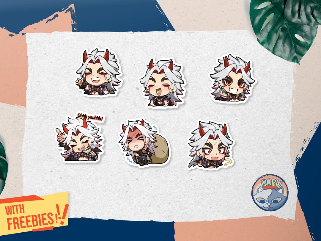 Genshin Impact Stickers Arataki Itto - Vinyl Glossy Waterproof Stickers ...