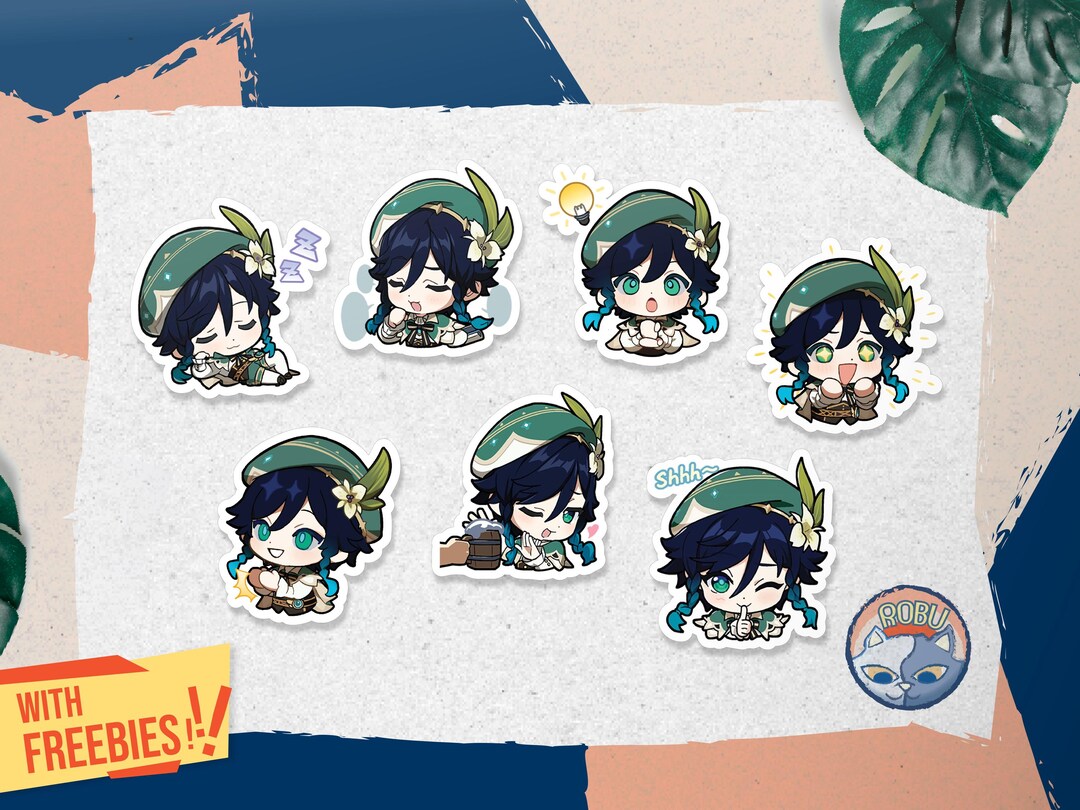 Venti Genshin Impact Stickers - Vinyl Glossy Waterproof Stickers ...