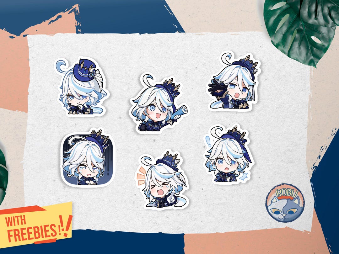 Genshin Impact Stickers Furina - Vinyl Glossy Waterproof Stickers ...