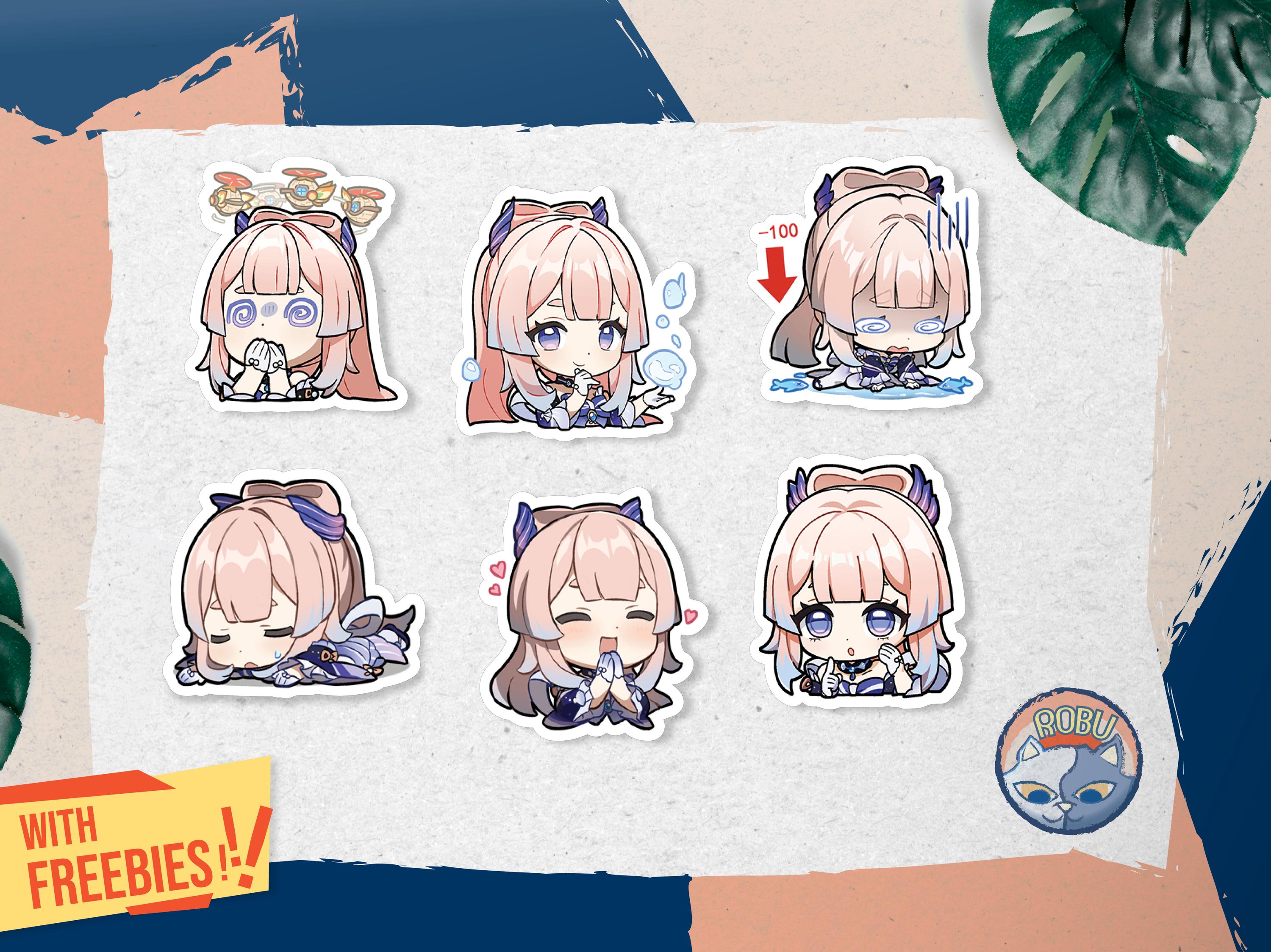 Genshin Impact Stickers Sangonomiya Kokomi - Vinyl Glossy Waterproof ...