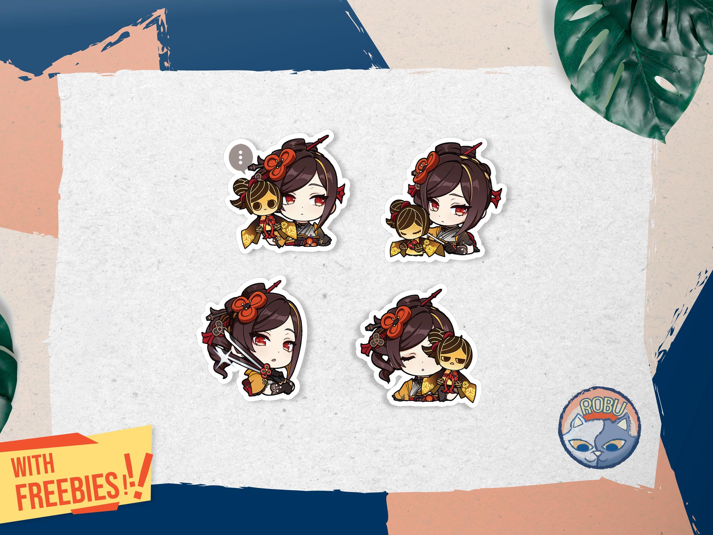 Genshin Impact Stickers Chiori - Vinyl Glossy Waterproof Stickers ...