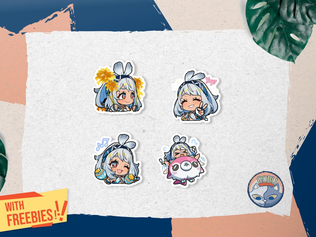 Genshin Impact Stickers Mualani Vinyl Glossy Waterproof Stickers Bottle ...