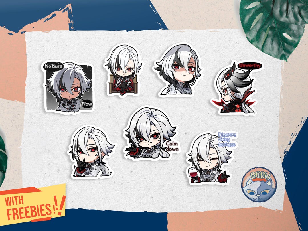 Arlecchino Genshin Impact Stickers - Vinyl Glossy Waterproof Stickers ...