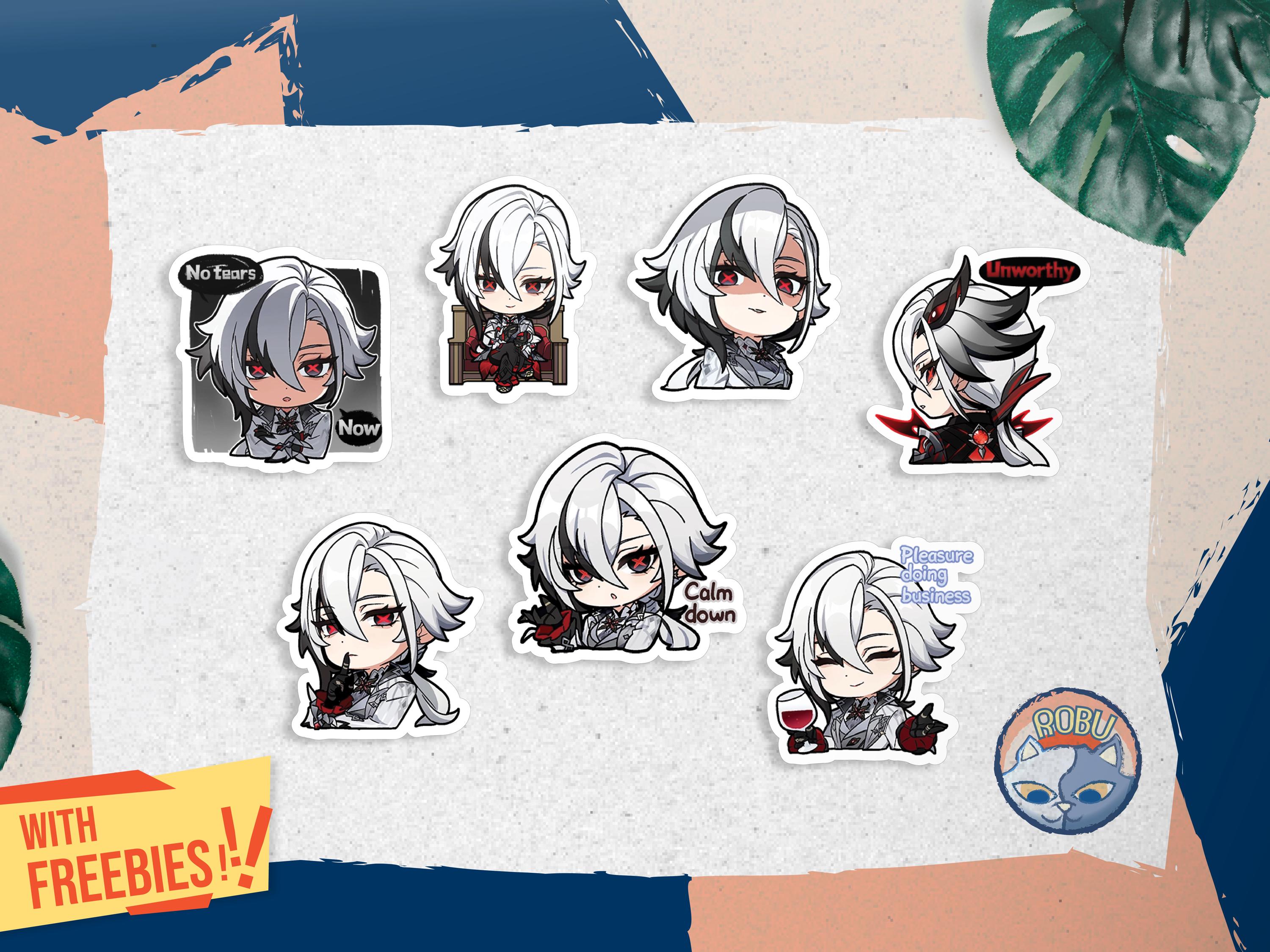 Arlecchino Genshin Impact Stickers - Vinyl Glossy Waterproof Stickers ...
