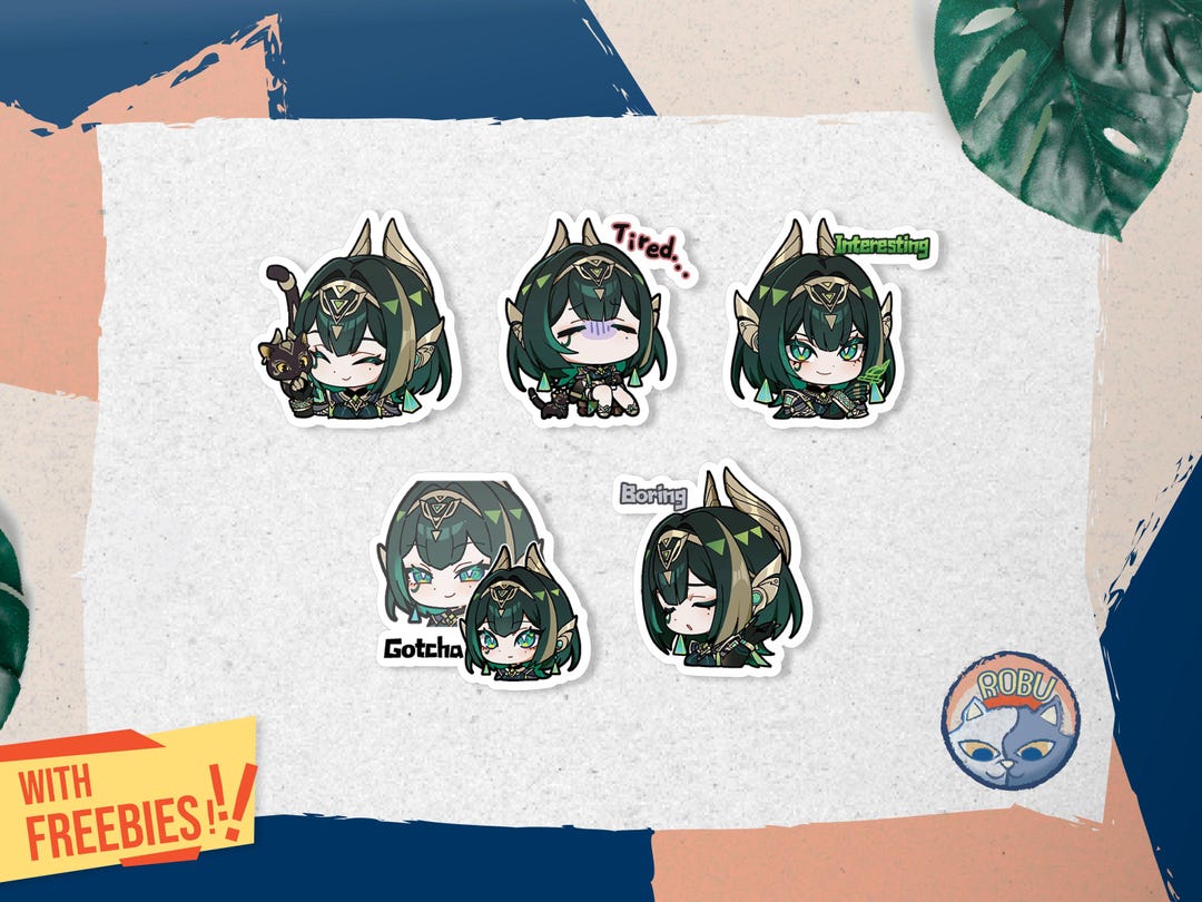 Nefer Genshin Impact Stickers - Vinyl Glossy Waterproof Stickers Bottle ...