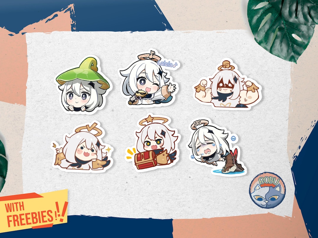 Genshin Impact Stickers Paimon - Vinyl Glossy Waterproof Stickers ...