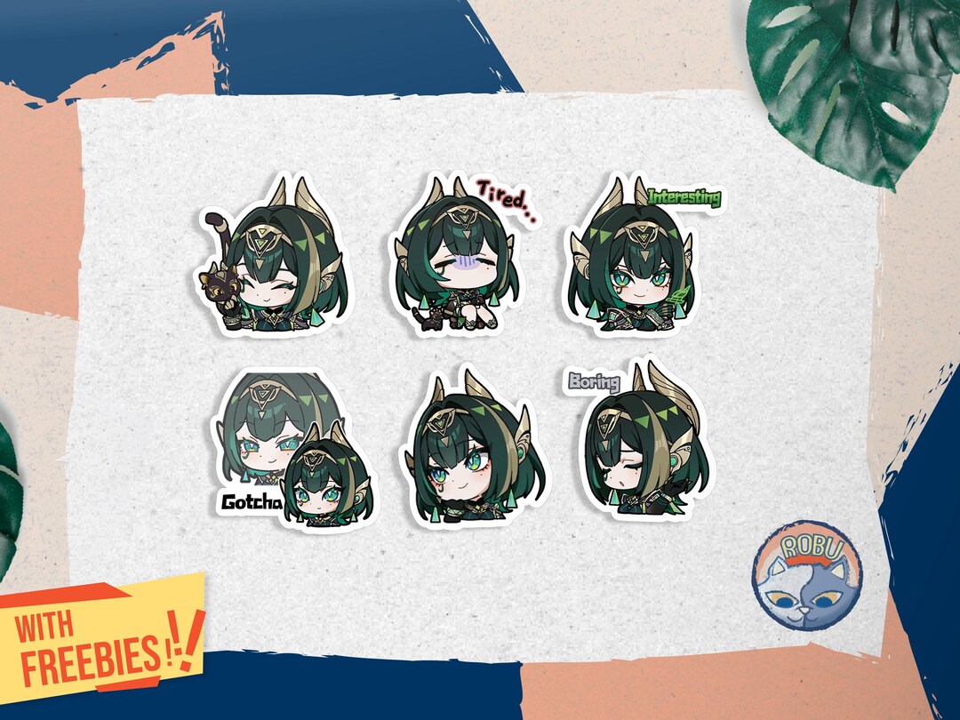 Nefer Genshin Impact Stickers - Vinyl Glossy Waterproof Stickers Bottle ...