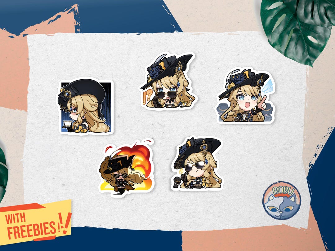 Genshin Impact Stickers Navia Vinyl Glossy Waterproof Stickers Bottle ...