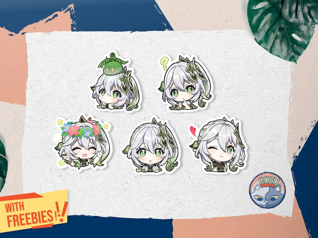Genshin Impact Stickers Nahida Set - Vinyl Glossy Waterproof Stickers ...