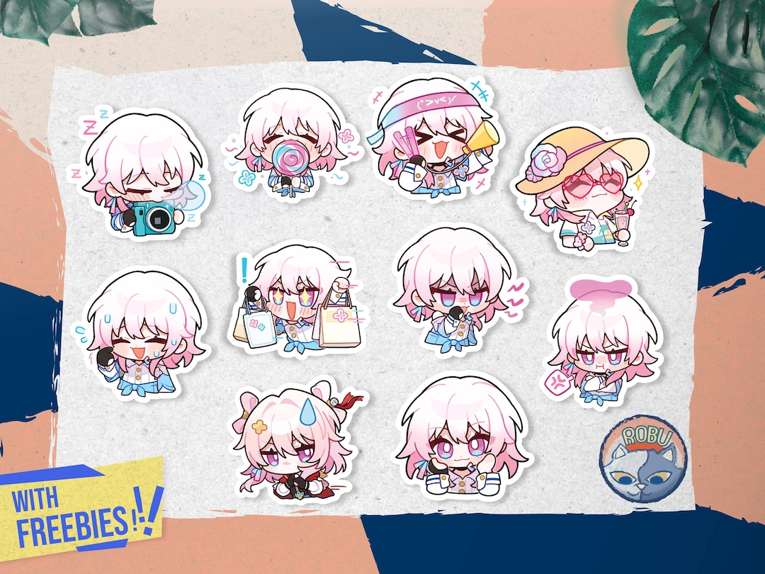 Honkai: Star Rail Stickers March 7th - Vinyl Glossy Waterproof Stickers ...